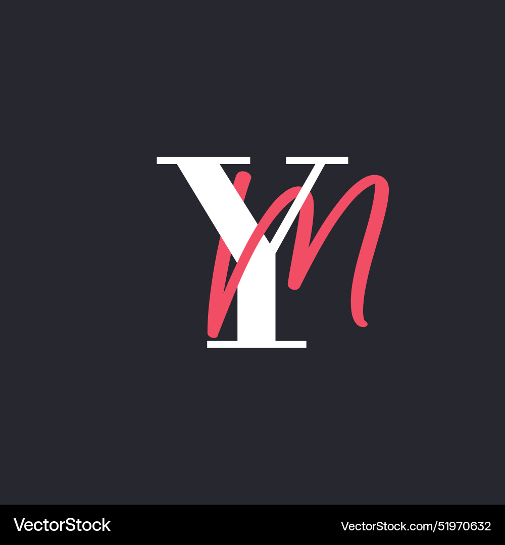 Letter ym logo perfectly blended initials Vector Image