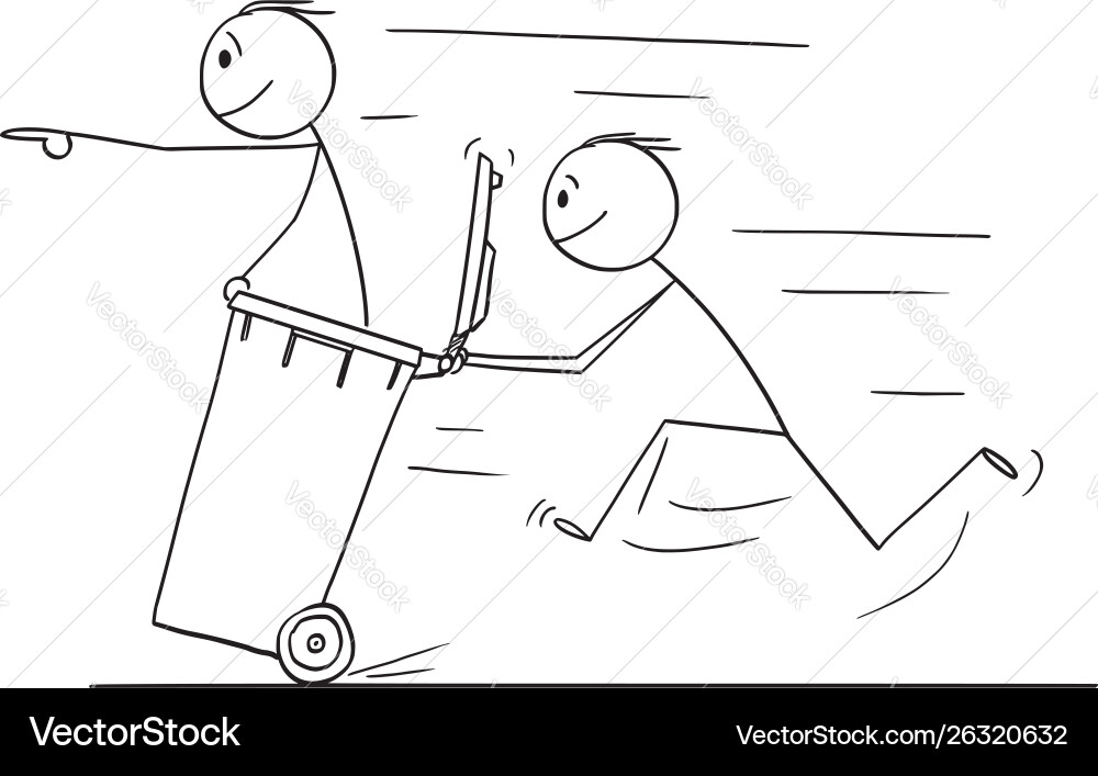 Man Pushed into Bin Royalty Free Vector Image - VectorStock