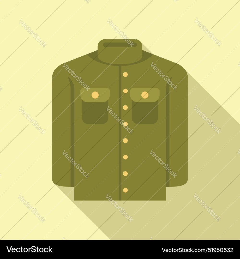 Military style shirt with long shadow Royalty Free Vector