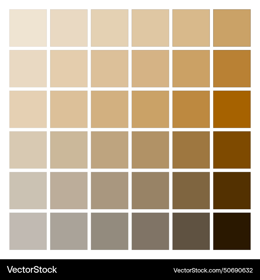 Neutral earth tones color palette grid eps 10 Vector Image