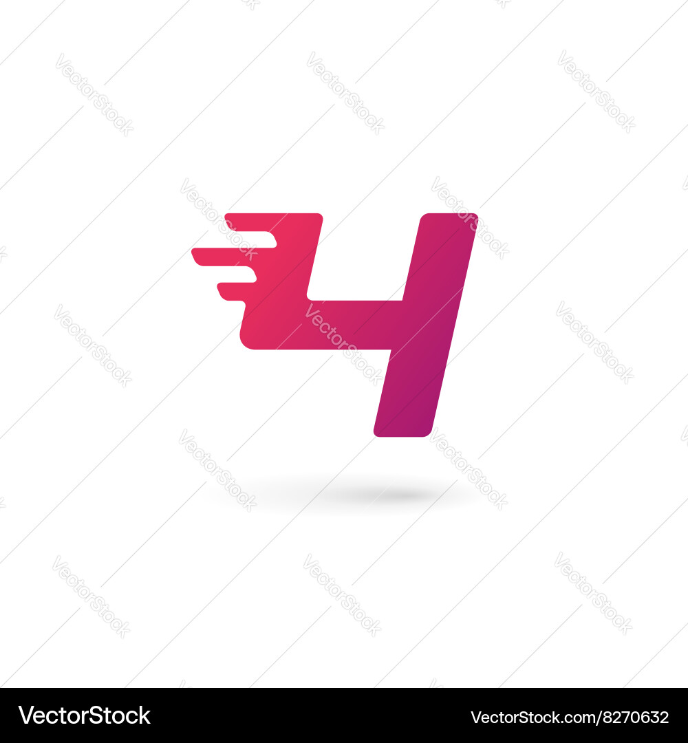 Nummer 4 Logo-Symbol-Design-Template-Elemente Vektorbild