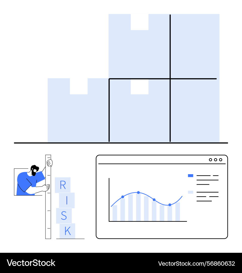Risk management with data analysis and growth Vector Image