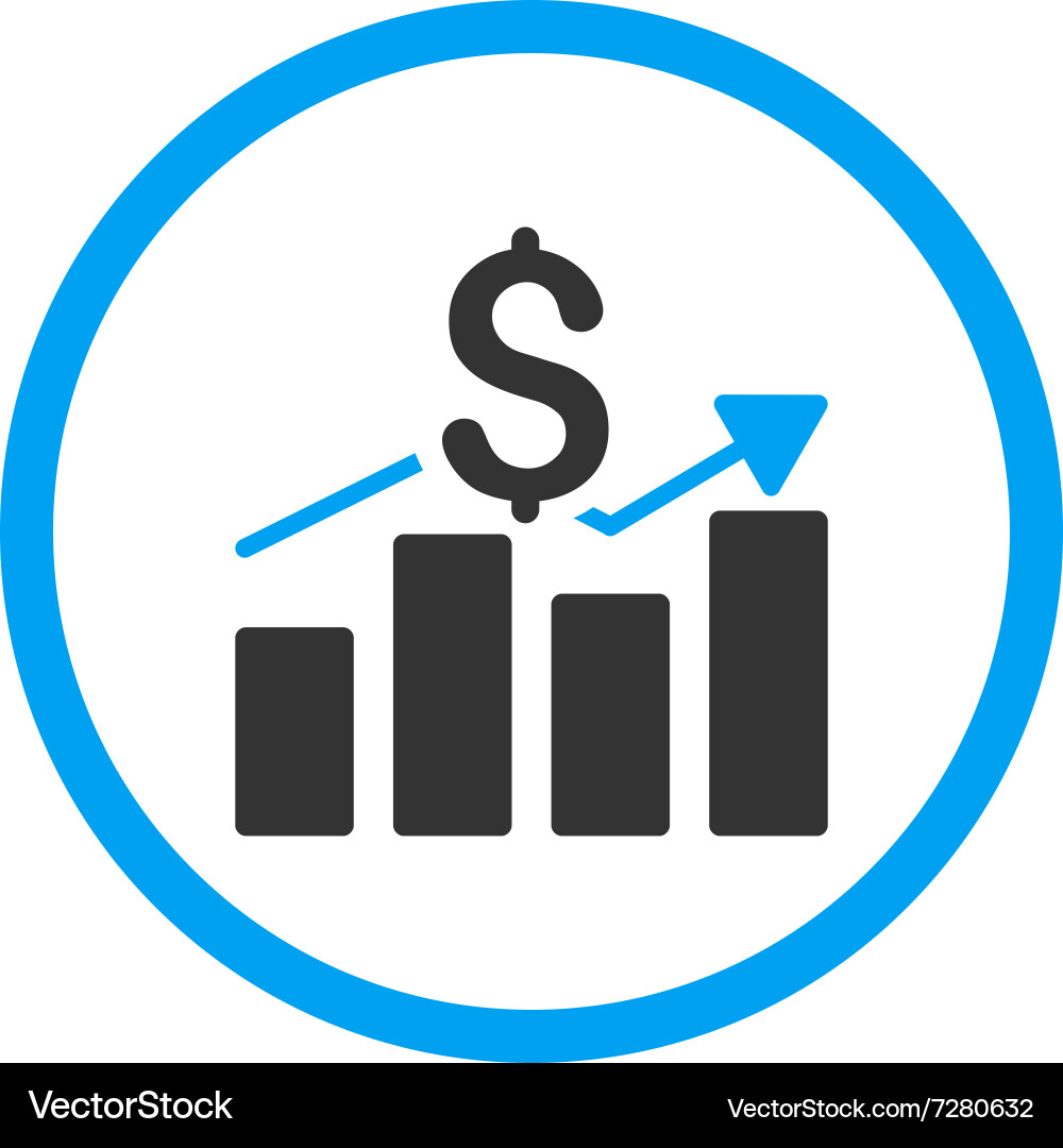 Sales bar chart icon Royalty Free Vector Image