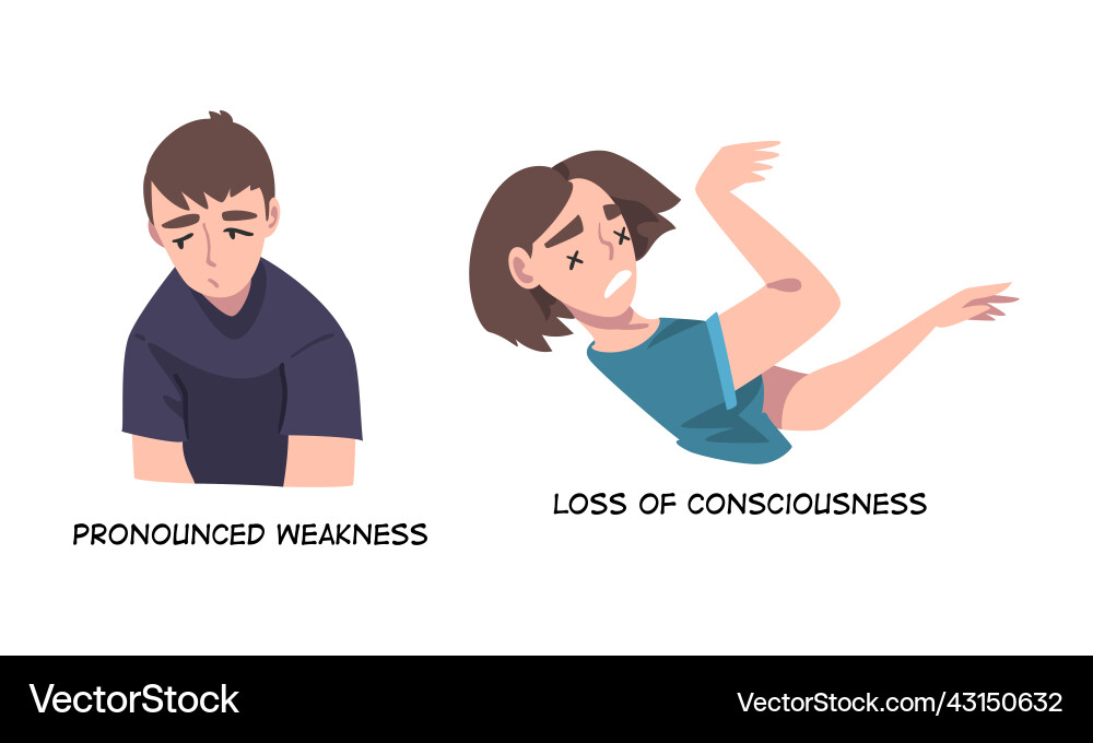 Sick man and woman feeling weakness loss Vector Image