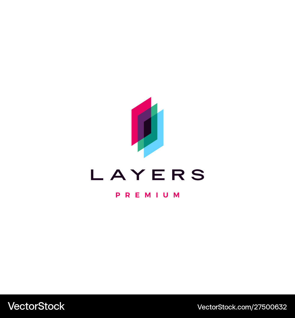 Transparente Schichten Logo-Ikone in Überdeckung Vektorbild