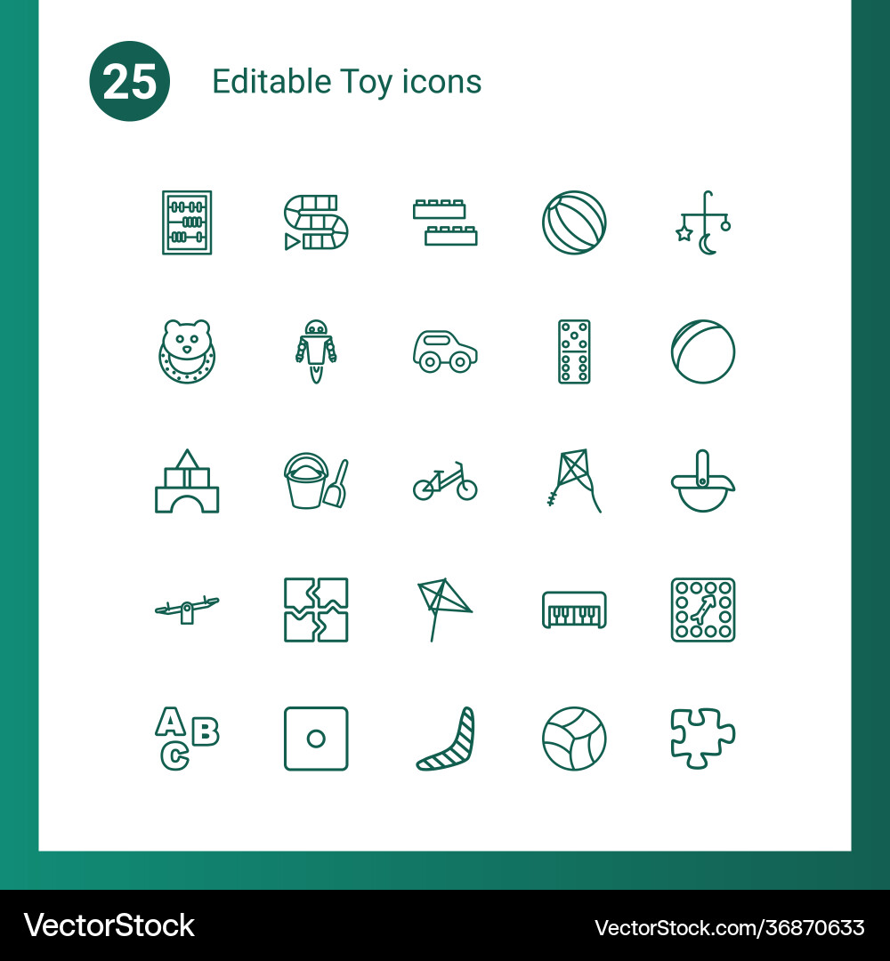 25 toy icons Royalty Free Vector Image - VectorStock