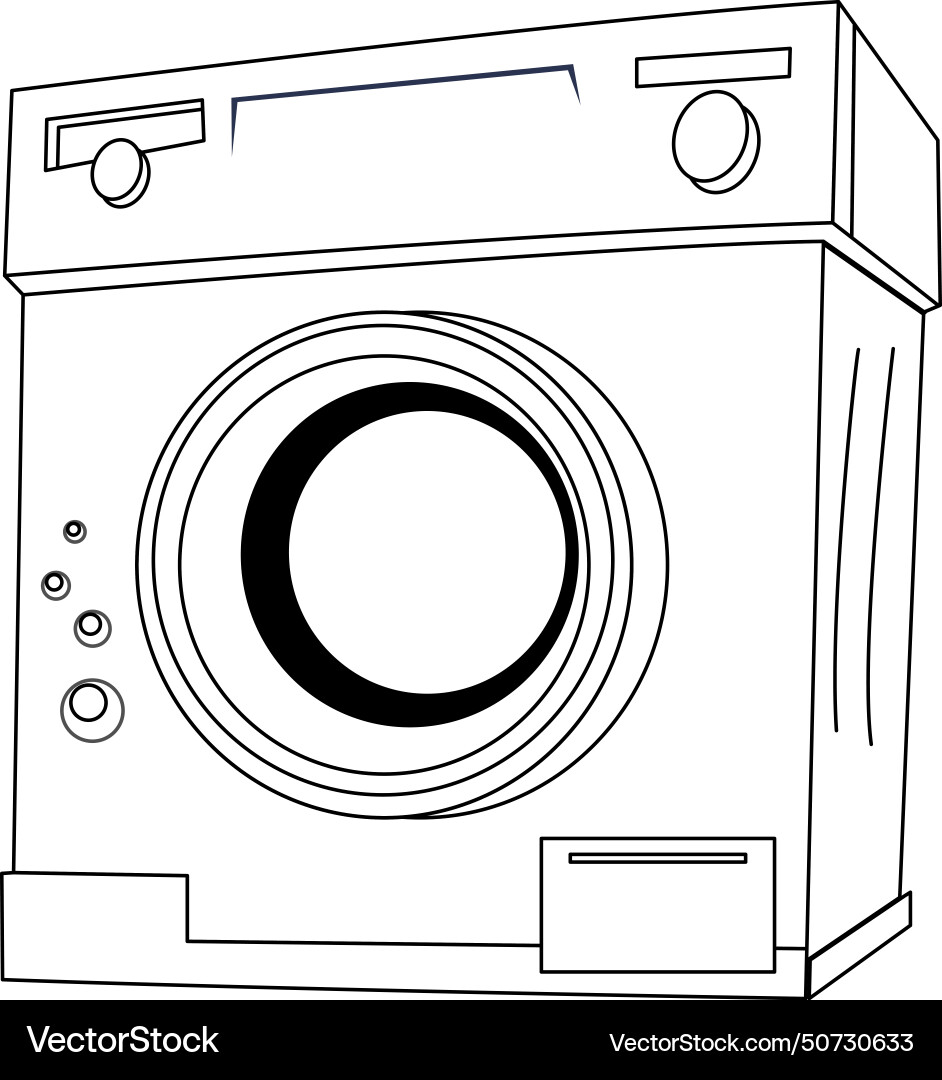 Black and white of a washing machine Royalty Free Vector