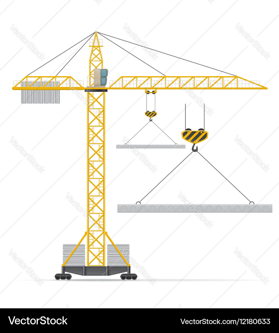 Building crane 03 Royalty Free Vector Image - VectorStock
