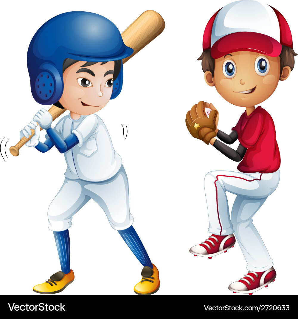Children Playing Baseball Royalty Free Vector Image