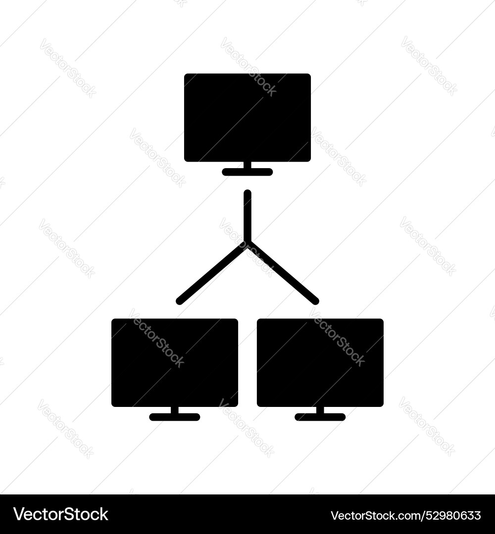 Computer network icon set laptop lan sharing Vector Image