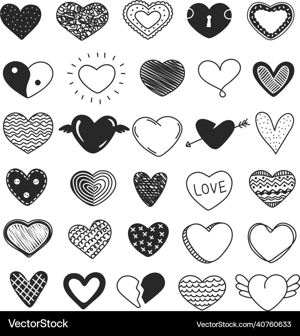 Cute Hand Drawn Heart Clipart