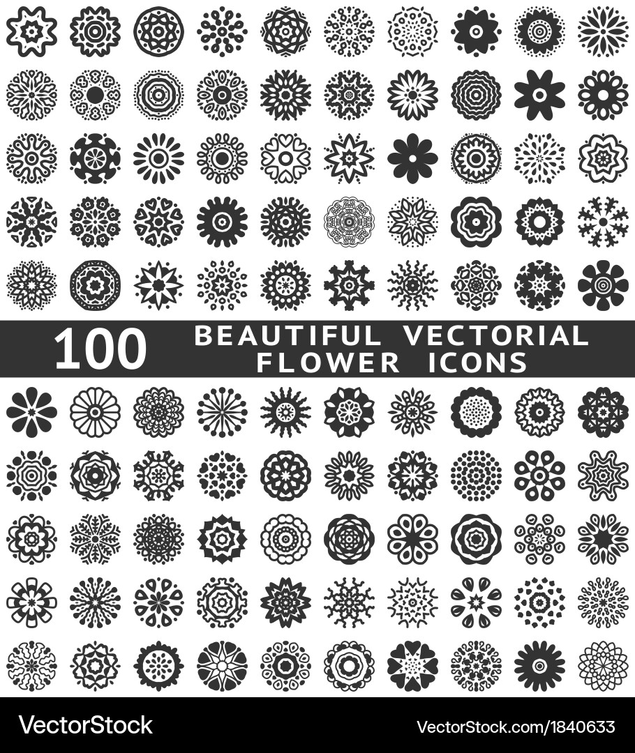 Floral Ornament Icons Royalty Free Vector Image