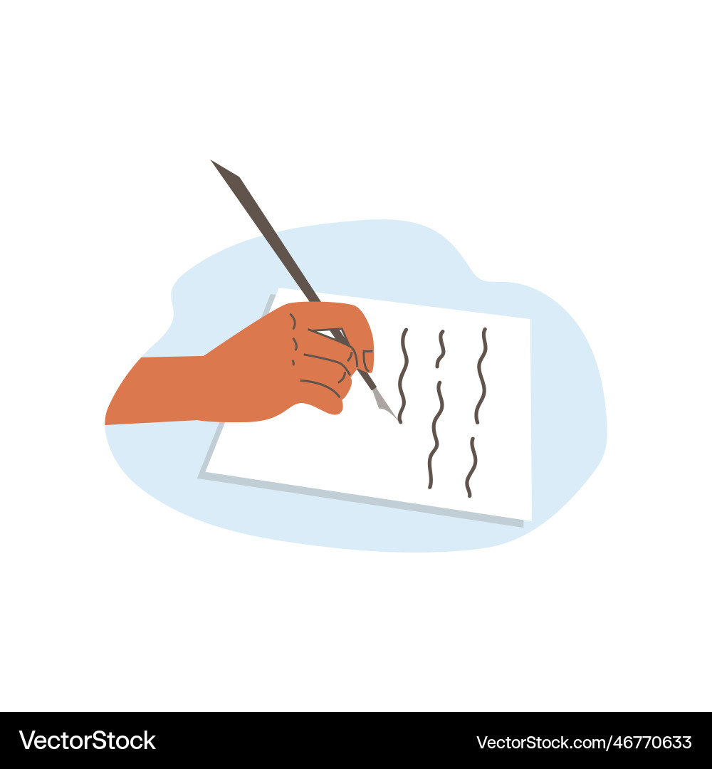 Hand Writing on Paper with Pen Royalty Free Vector Image