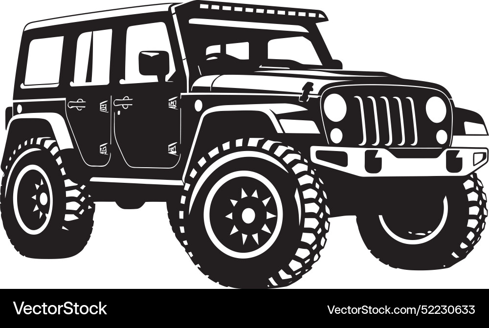 Jeep silhouette collection cherokee Royalty Free Vector