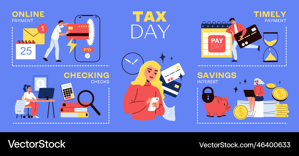 Tax day form infographics Royalty Free Vector Image