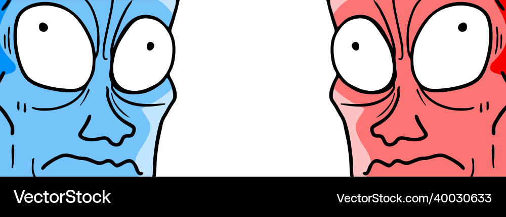 Two faces Royalty Free Vector Image - VectorStock