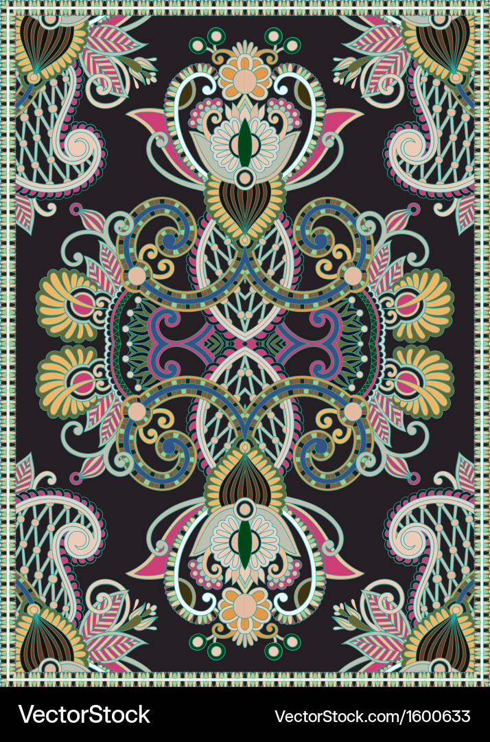 Ukrainian Floral Carpet Pattern Royalty Free Vector Image