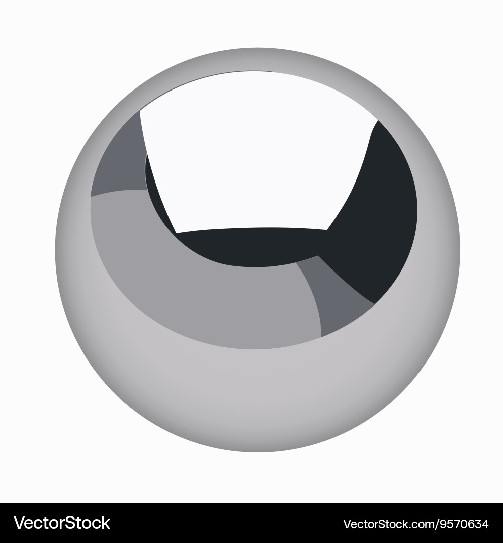 Black metallic sphere steel ball isolated Vector Image