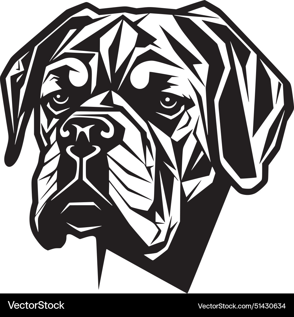 Boxer - black and white Royalty Free Vector Image