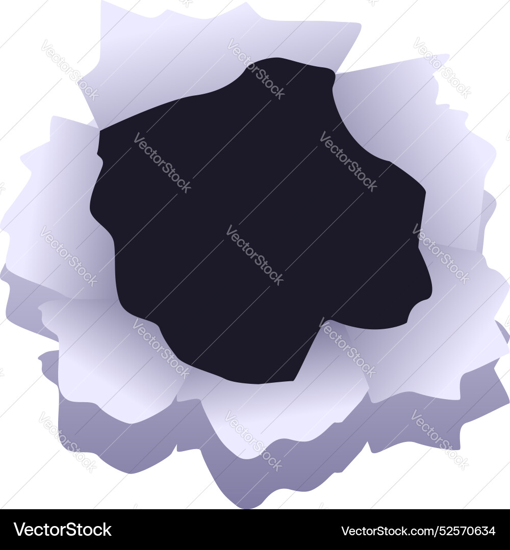 Bullet hole tearing through metal surface creating