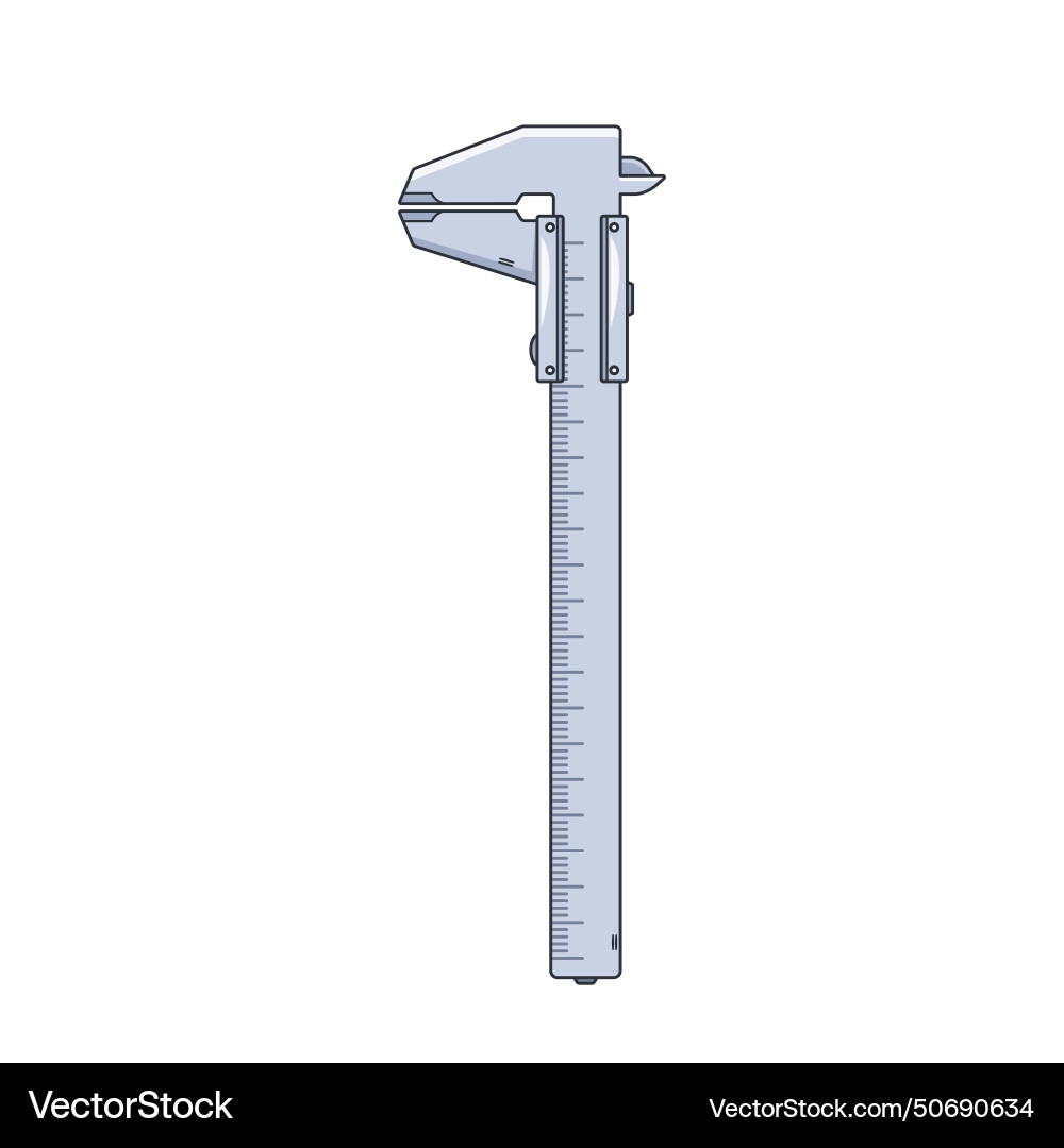 Caliper is a precision carpentry tool used Vector Image