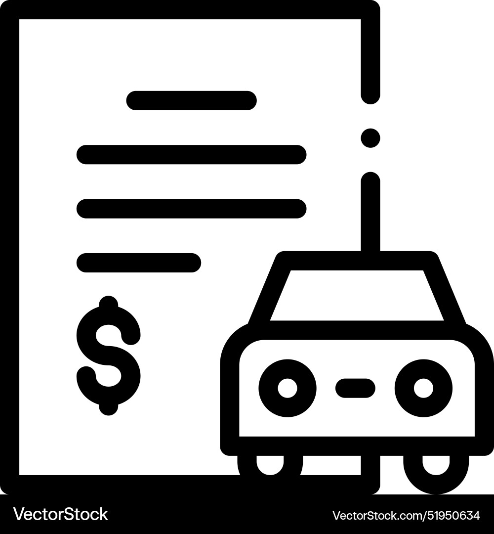 Car loan icon thin linear style design isolated Vector Image