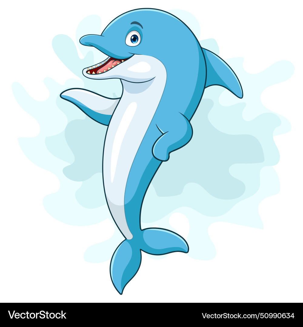 Cartoon dolphin on white background Royalty Free Vector