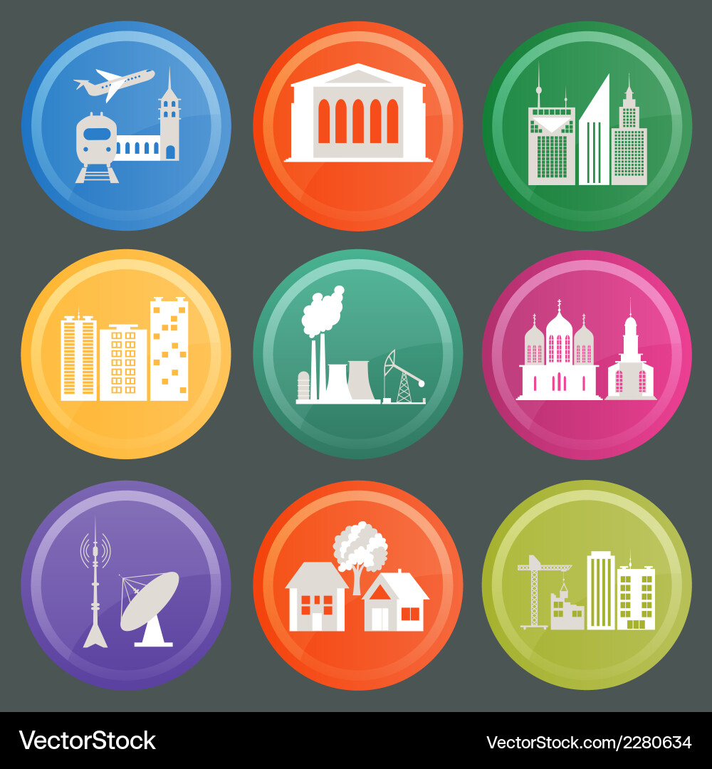 City infrastructure icons Royalty Free Vector Image