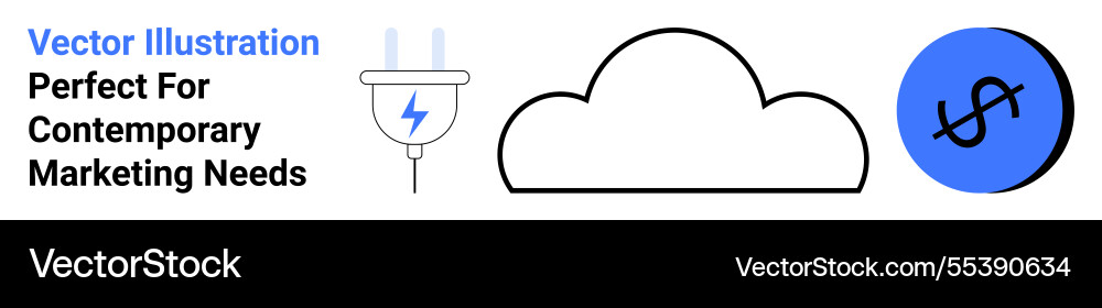 Cloud computing energy efficiency and financial Vector Image