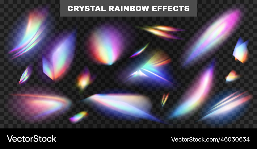 Crystal rainbow effects set Royalty Free Vector Image