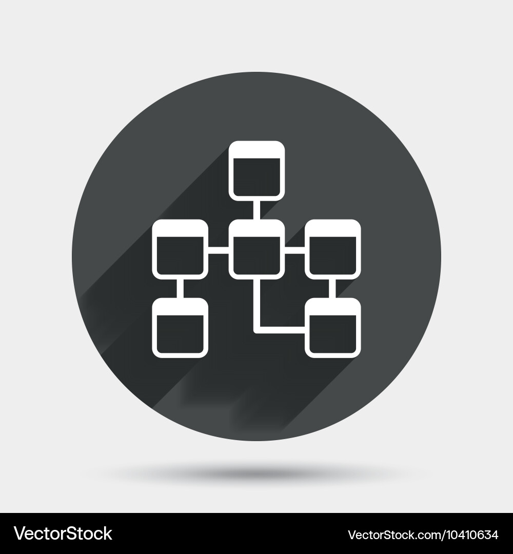 Database sign icon relational schema Royalty Free Vector