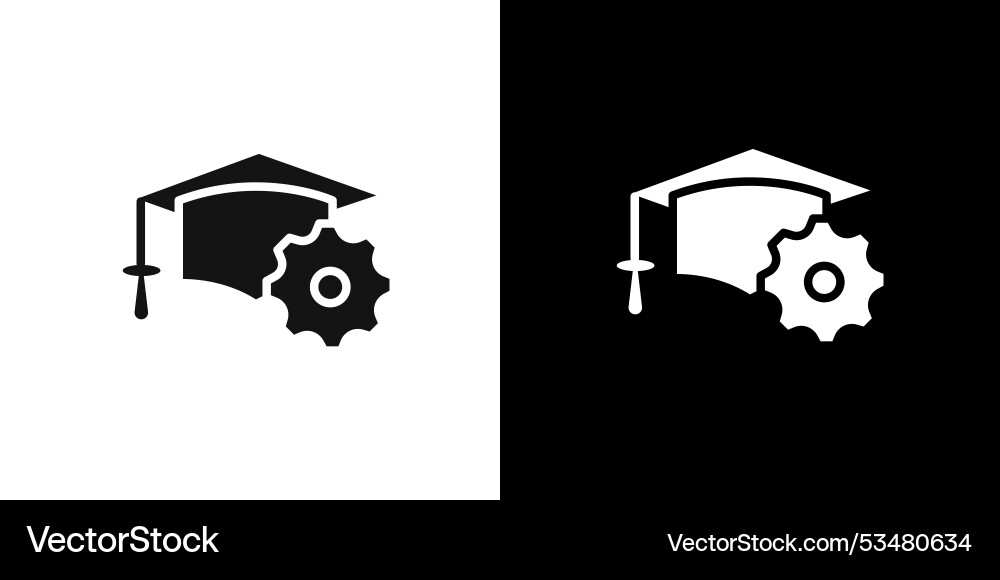 Engineering education icon flat set outline Vector Image