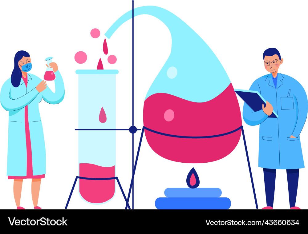 Flat science laboratory Royalty Free Vector Image