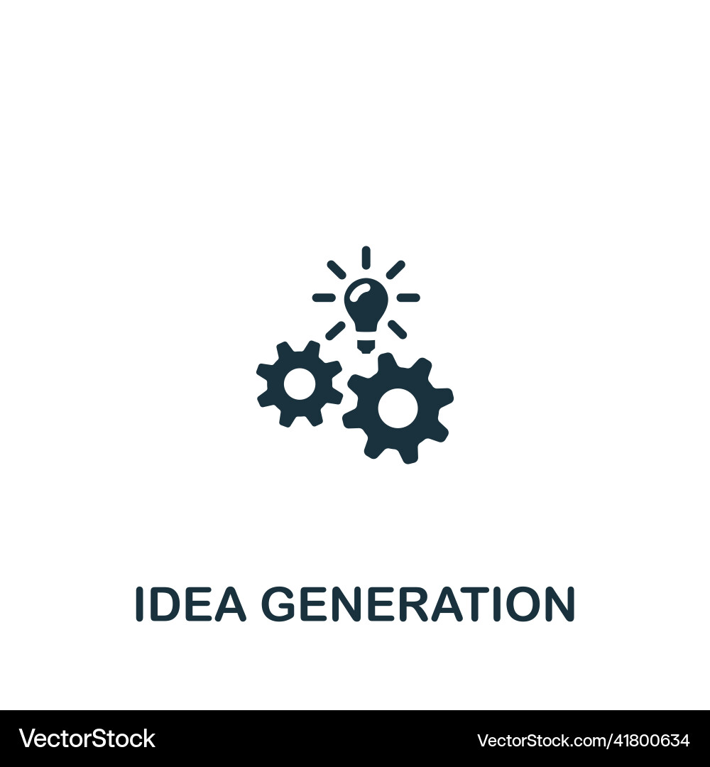 Idea generation icon monochrome simple Royalty Free Vector