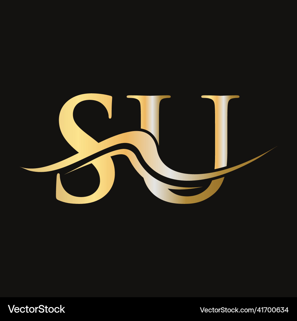 Letter su logo design initial logotype Royalty Free Vector