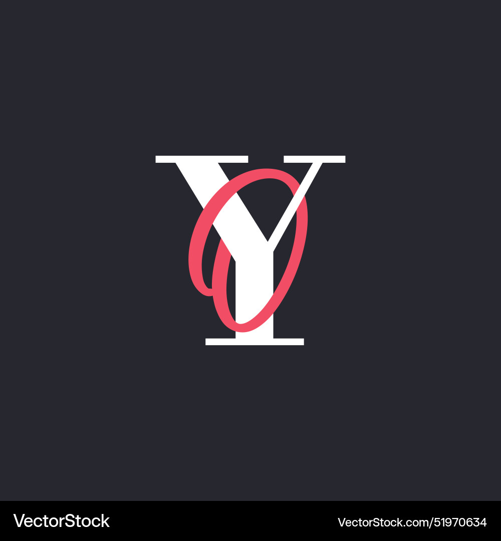 Letter yo logo perfectly blended initials Vector Image