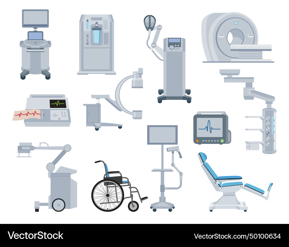 Medical Diagnostic Equipment Set Royalty Free Vector Image