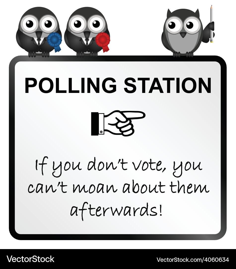 Polling station sign Royalty Free Vector Image