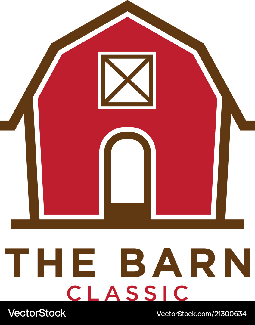 Red barn logo design template Royalty Free Vector Image