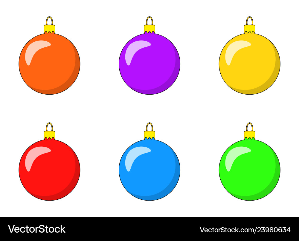 Simple bauble set for christmas tree isolated Vector Image