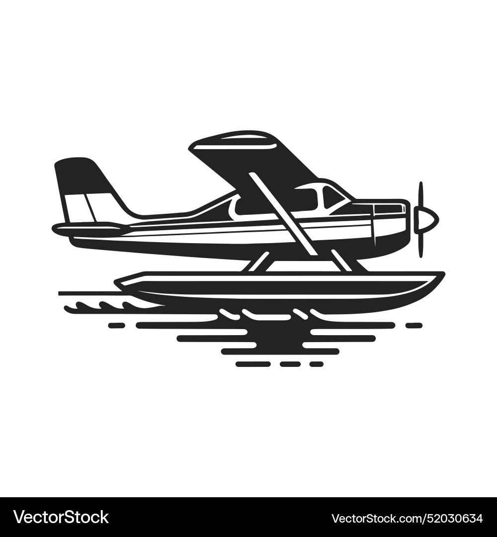Simple float aircraft icon Royalty Free Vector Image