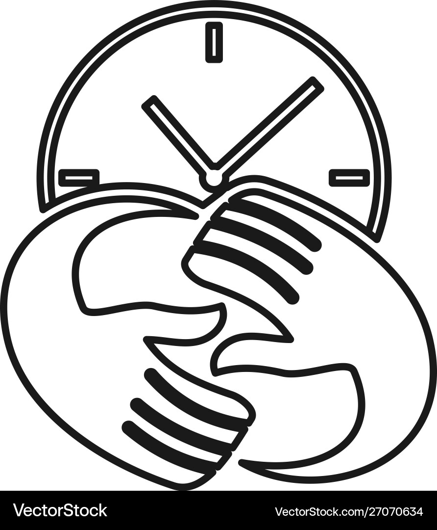 Time hand rotation commitment teamwork together Vector Image