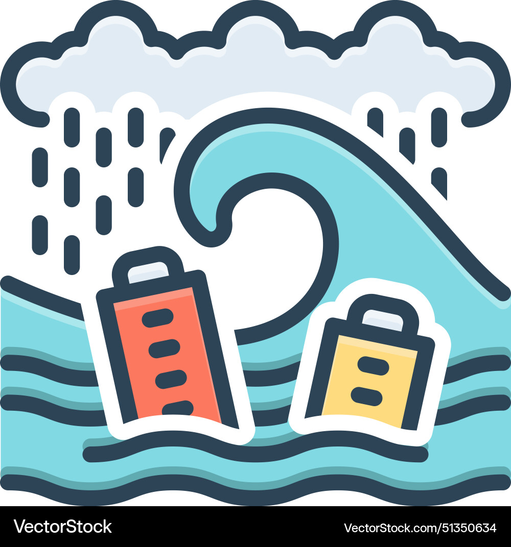 Tsunami Royalty Free Vector Image - VectorStock