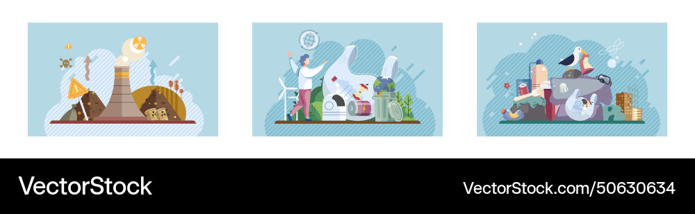 Waste pollution contamination water sources due Vector Image