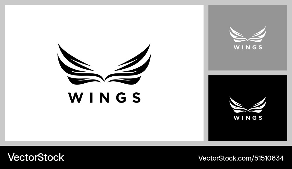 Wing logo silhouette design Royalty Free Vector Image