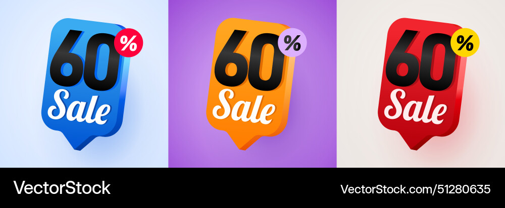 60 percent off discount creative composition Vector Image
