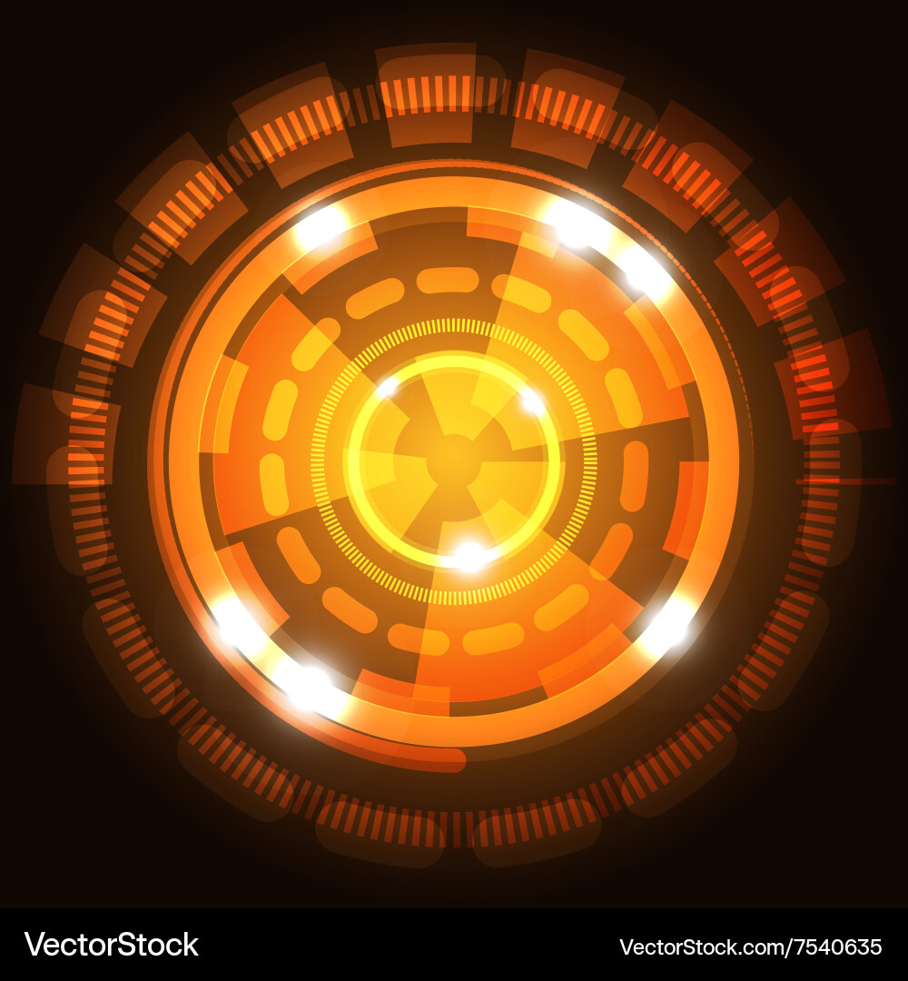 Abstract technology orange background with circles