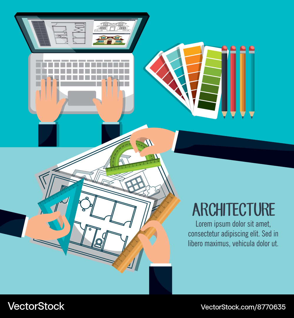 Architectural work design Royalty Free Vector Image