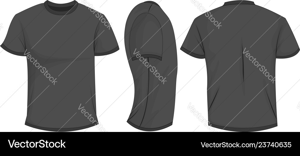 Black t-shirt template in front side and back Vector Image