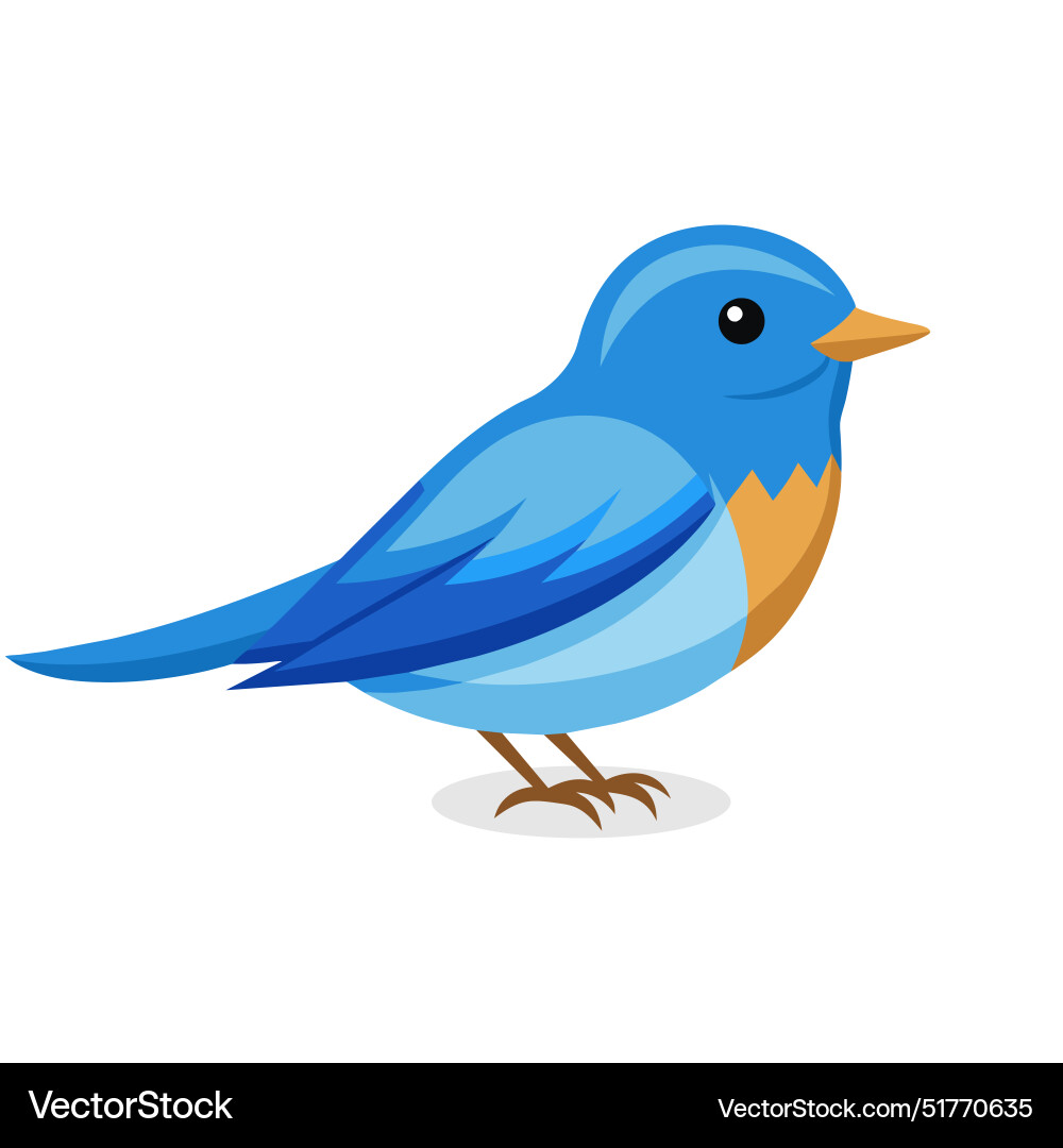 Blue bird flat Royalty Free Vector Image - VectorStock